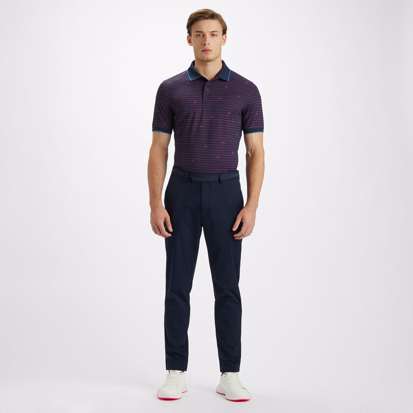 G/FORE SCRIPT STRIPE RIB COLLAR TECH PIQUÉ POLOPOLO衫