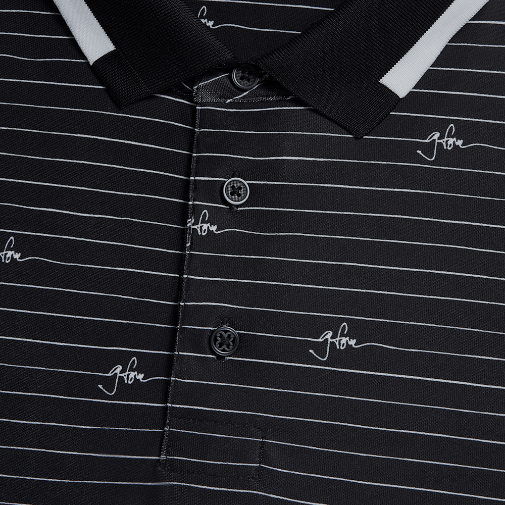 G/FORE SCRIPT STRIPE RIB COLLAR TECH PIQUÉ POLOPOLO衫